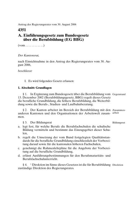 4351 A. Einführungsgesetz zum Bundesgesetz über die - Bbaktuell