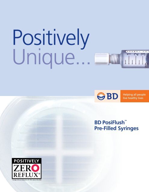 BD PosiFlushâ„¢ Pre-Filled Syringes - BD Product Catalog
