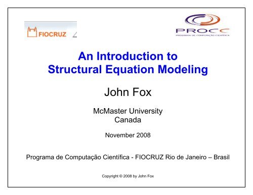 An Introduction to Structural Equation Modeling John Fox