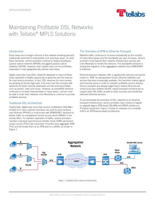 Maintaining Profitable DSL Networks with Tellabs MPLS Solution