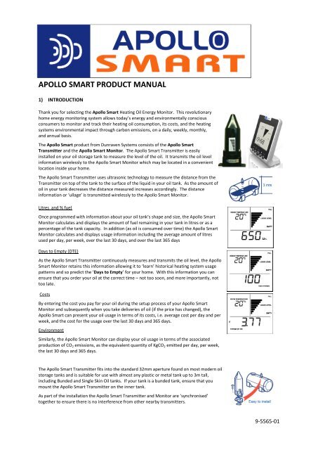 Apollo smart product manual - Apollo oil monitors and tank gauges