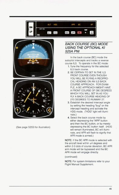 BACK COURSE (BC) MODEUSIN