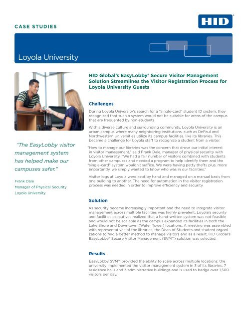 Loyola Case Study - HID Global