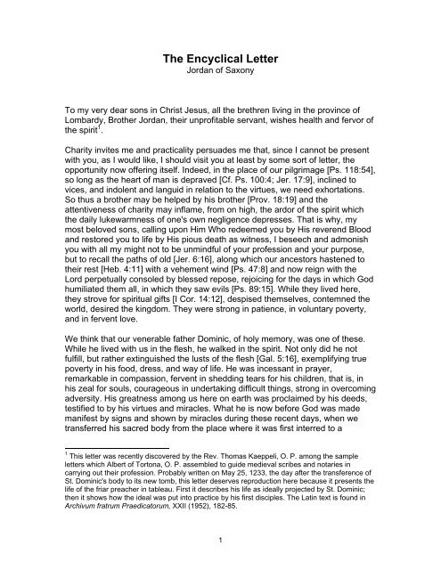 Encyclical Letter - The Catholic Primer