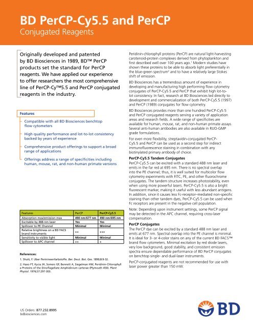 BD PerCP-Cy5.5 and PerCP - Conjugated Reagents - BD Biosciences