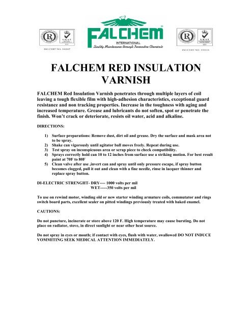 FALCHEM RED INSULATION VARNISH