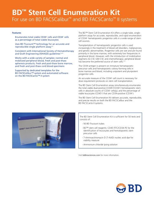BDâ„¢ Stem Cell Enumeration Kit - BD Biosciences