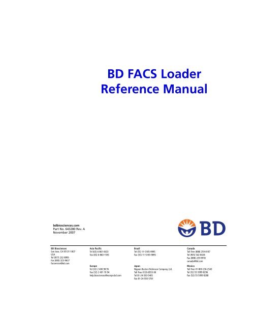 BD FACS Loader Reference Manual - BD Biosciences