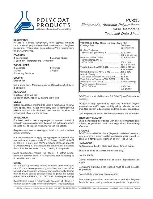 PC-235 - Polycoat Products