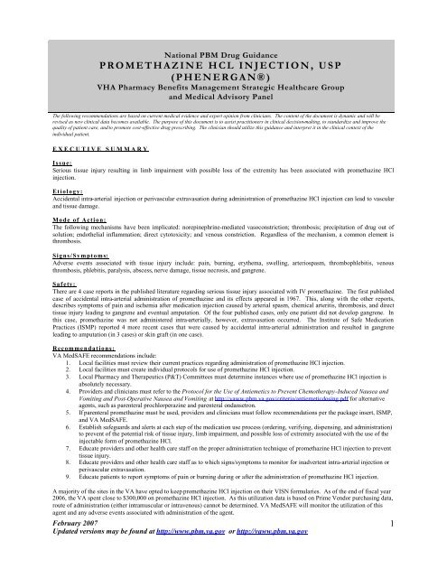 promethazine hcl injection, usp (phenerganÂ®) - Pharmacy Benefits ...