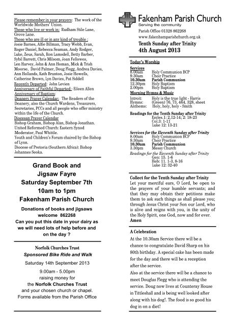 10th Sunday after Trinity - Fakenham Parish Church