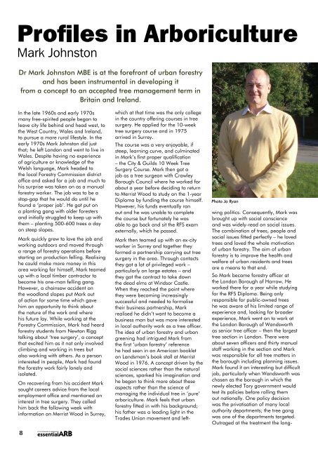 Dr Mark Johnston MBE is at the forefront of urban ... - Forestry Journal