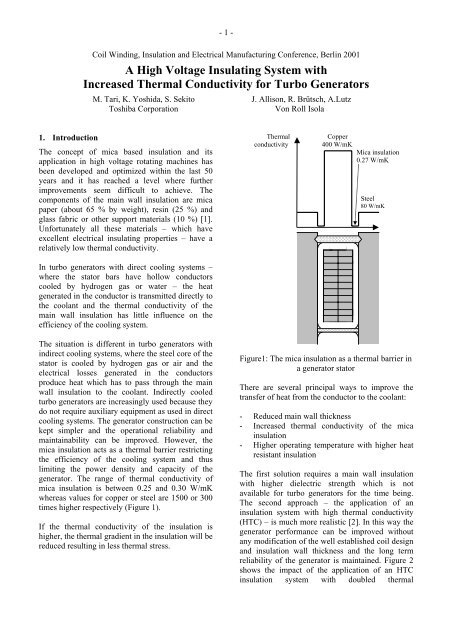 A High Voltage Insulating System with Increased Thermal ... - Von Roll
