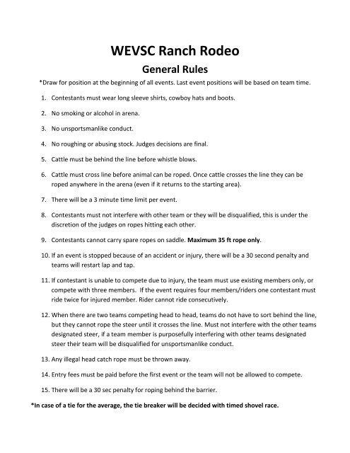 to view the Ranch Rodeo Rules