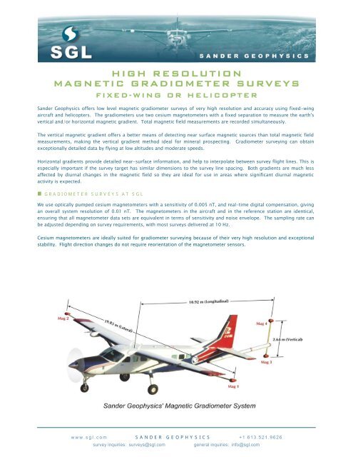 Magnetic Gradiometer Surveys-v1.2 - Sander Geophysics Limited
