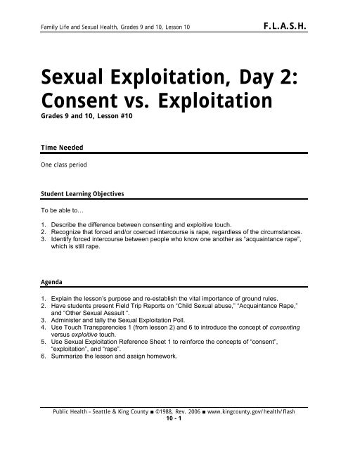 Sexual Exploitation Day 2 Consent Vs Exploitation