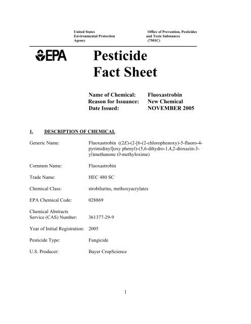Pesticide Fact Sheet - US Environmental Protection Agency