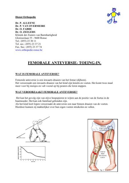 FEMORALE ANTEVERSIE- TOEING-IN. - Dienst Orthopedie Ronse