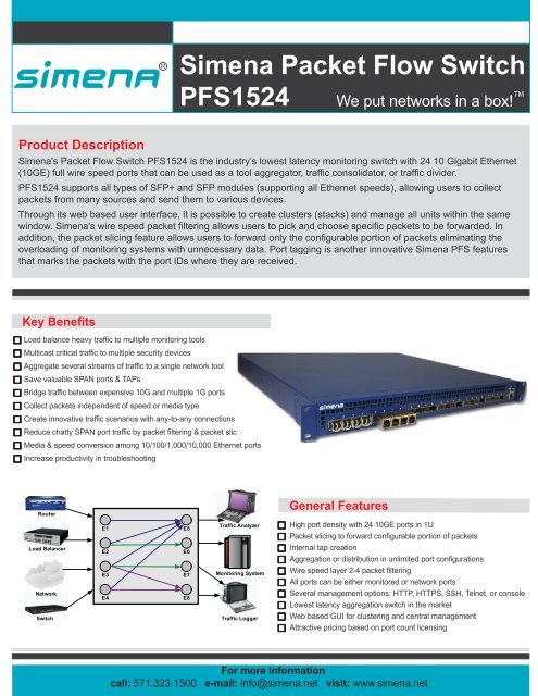 Packet Flow Switch PFS1524 data sheet