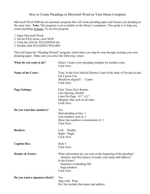 How to Create Pleadings in Microsoft Word on Your Home Computer