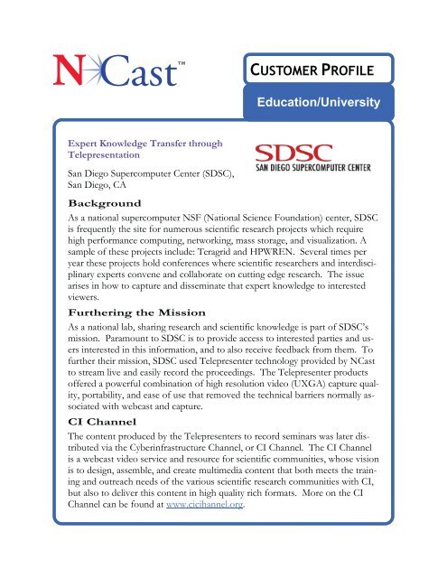 NCast Customer Success Story Template