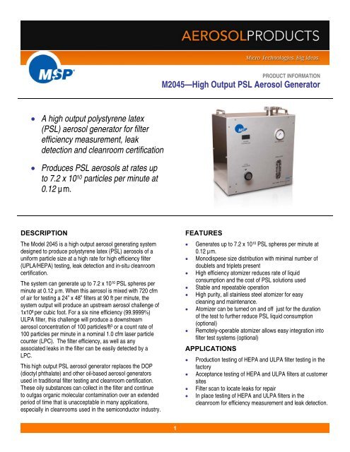 Download Product Brochure - MSP Corporation