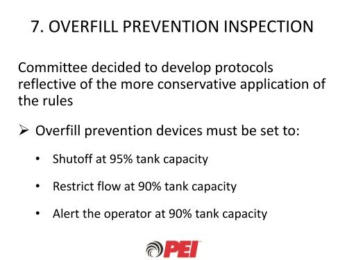 7. OVERFILL PREVENTION IN