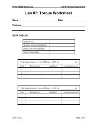 Formula Sheet 3 - Web Physics