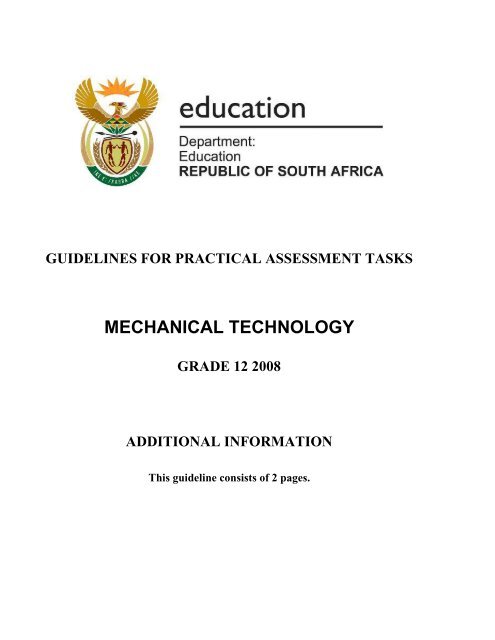guidelines for practical assessment tasks mechanical technology ...