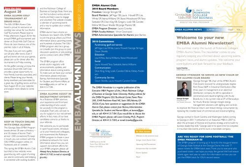 Your New EMBA Alumni Newsletter! - Robinson College of Business ...