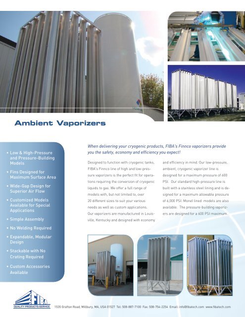 Ambient Vaporizers - FIBA Technologies, Inc.
