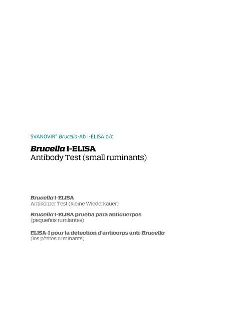 Brucella I-ELISA Antibody Test (small ruminants) - Svanova Biotech ...