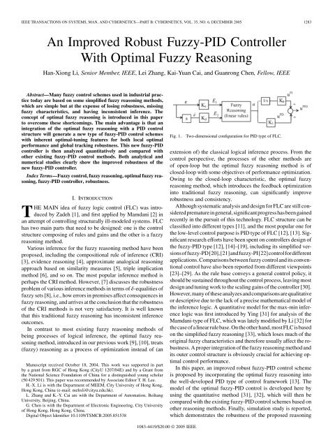 An Improved Robust Fuzzy-PID Controller With Optimal Fuzzy ... An Improved Robust Fuzzy-PID Controller With Optimal Fuzzy ...