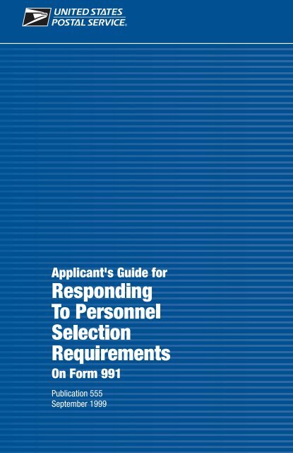 Pub 555 Applicant's Guide for PS-991