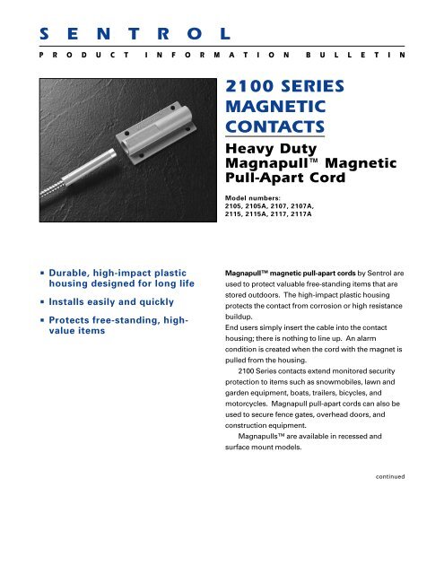 2100 Series Data Sheet - Interlogix