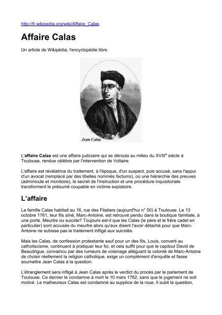 Plaidoirie Jean Calas