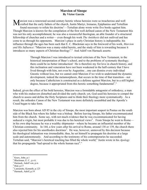 Marcion of Sinope - Iglesia Cristiana Camino Nuevo