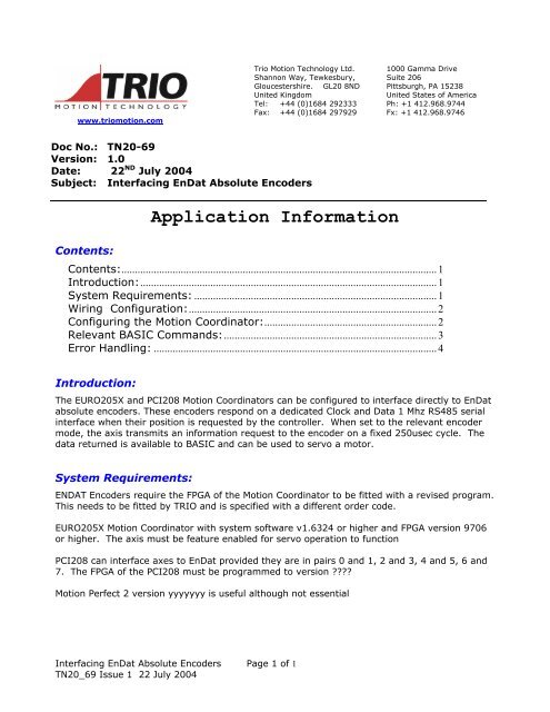 TN20_69 EnDat Absolute Encoders(2).pdf - Trio Motion Technology
