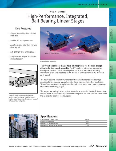 High-Performance, Integrated, Ball Bearing Linear Stages