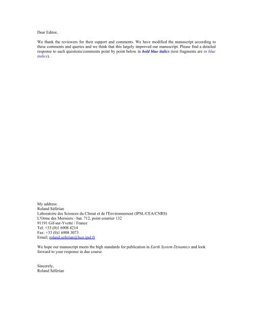 Dear Editor, We thank the reviewers for their support and comments ...