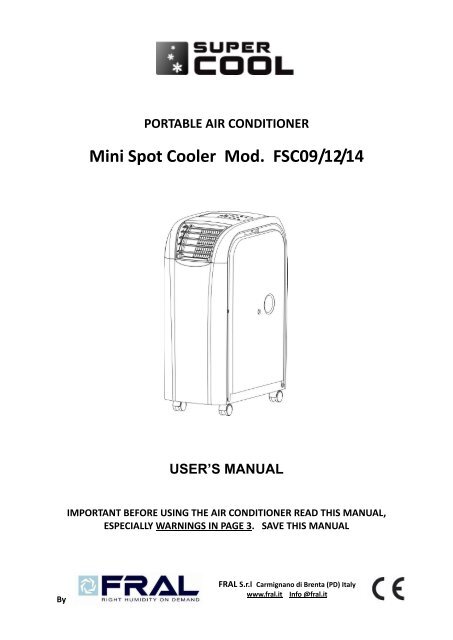 PORTABLE AIR CONDITIONER Mini Spot Cooler Mod. FSC09/12 ...