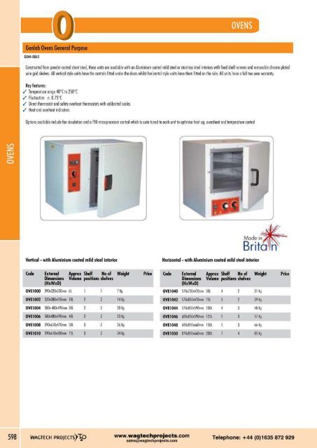 Ovens - Wagtech Projects Ltd