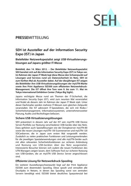 (IST) in Japan - SEH Computertechnik GmbH