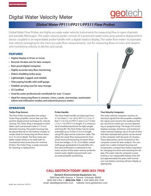 Global Water Flow Probe - Geotech