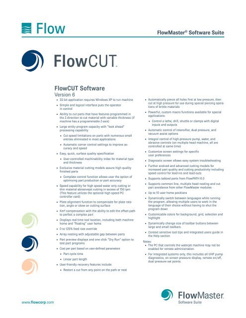 FlowCUT Software - Flow Asia Corporation