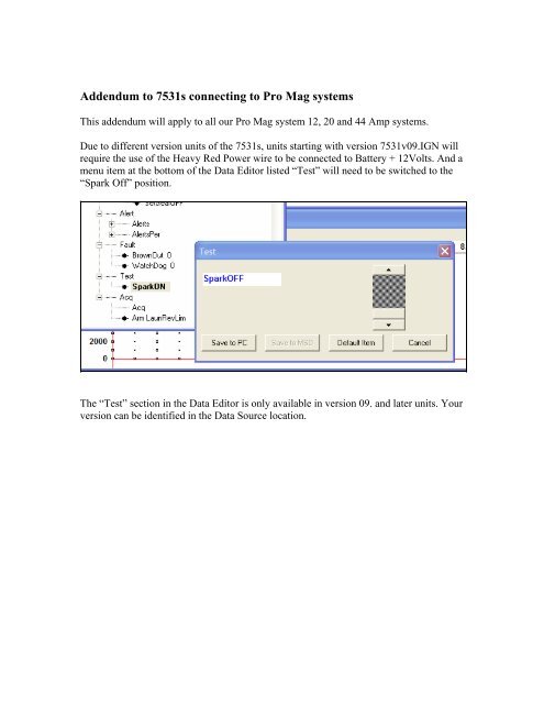 Addendum to 7531 - MSD Pro-Mag.com
