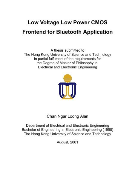 Low Voltage Low Power CMOS Frontend for Bluetooth Application