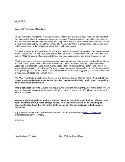 School Volunteer Letter