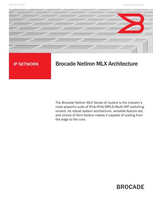 Brocade NetIron MLX Architecure