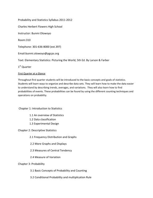 Probability and Statistics Syllabus[1]